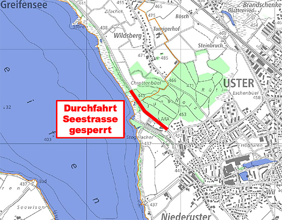 Stadt Uster - VOLLSPERRUNG DER SEESTRASSE IM BEREICH JUNGHOLZ
