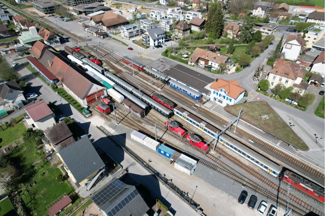 Balsthal - Bauarbeiten Bahnhof / Verschiebung Grün-Sammelstelle